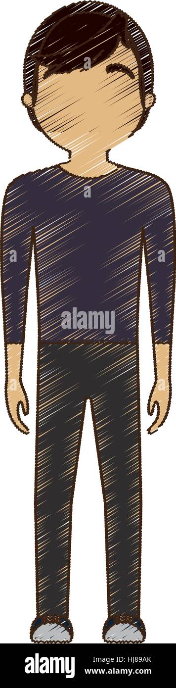 drawing avatar man standing vector illustration eps 10 Stock Vector ...