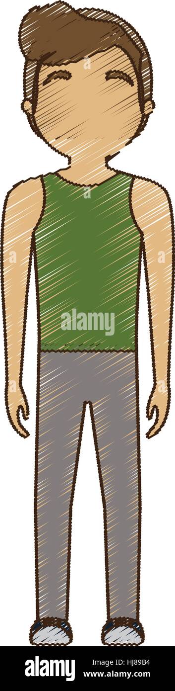 drawing avatar man sport modern standing vector illustration eps 10 ...
