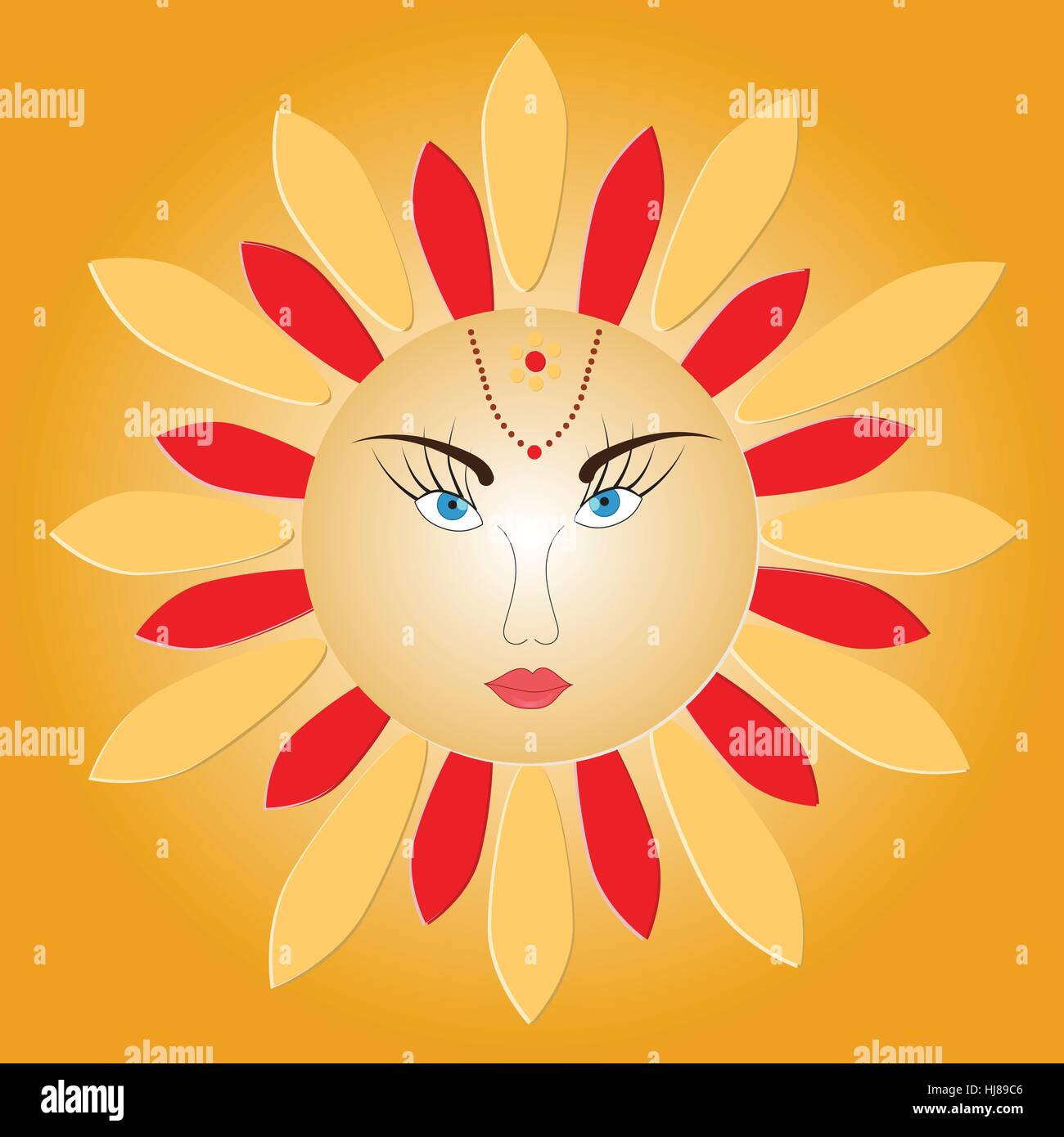 Sun with face - russian symbol holiday spring Shrovetide Stock Vector ...