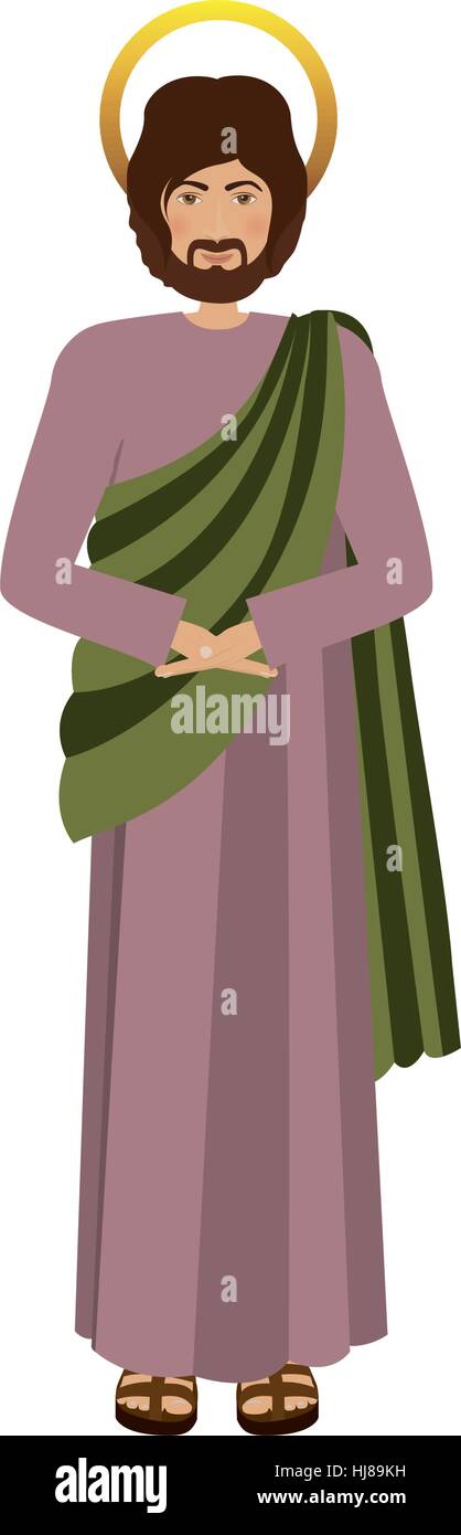 colorful figure human of saint joseph vector illustration Stock Vector ...