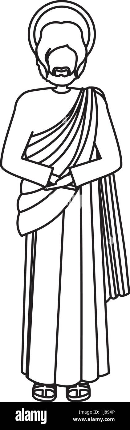 silhouette figure human of saint joseph vector illustration Stock ...