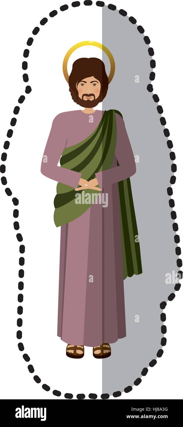 sticker figure human of saint joseph vector illustration Stock Vector ...