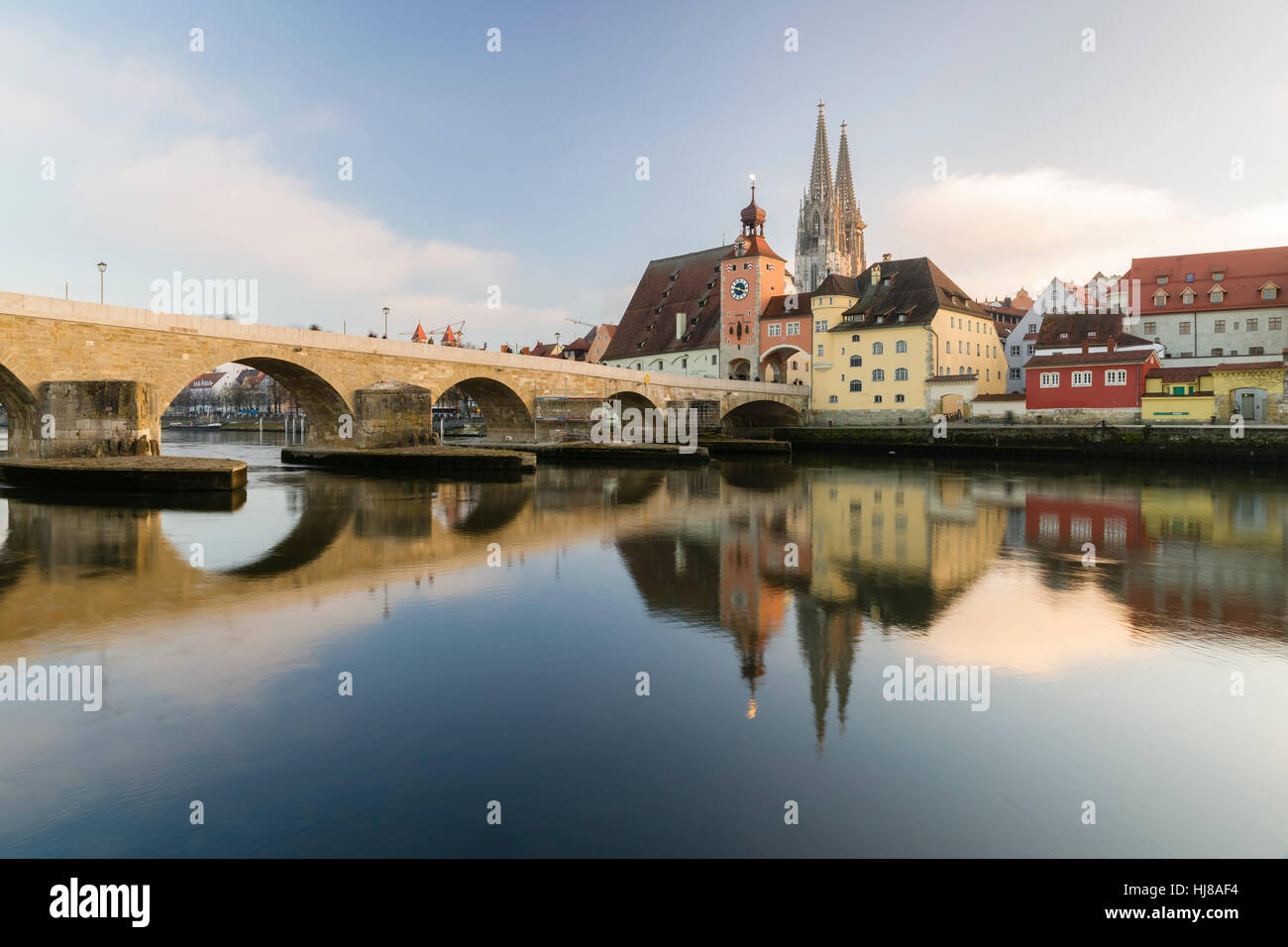 Old Stone Bridge, bridge gate or bridge tower, St. Peter's Cathedral ...
