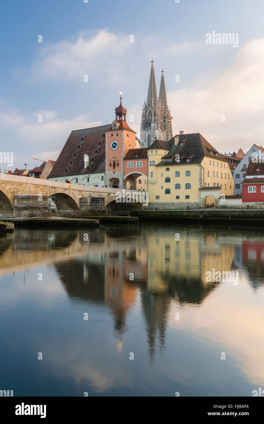 Old Stone Bridge, bridge gate or bridge tower, St. Peter's Cathedral ...
