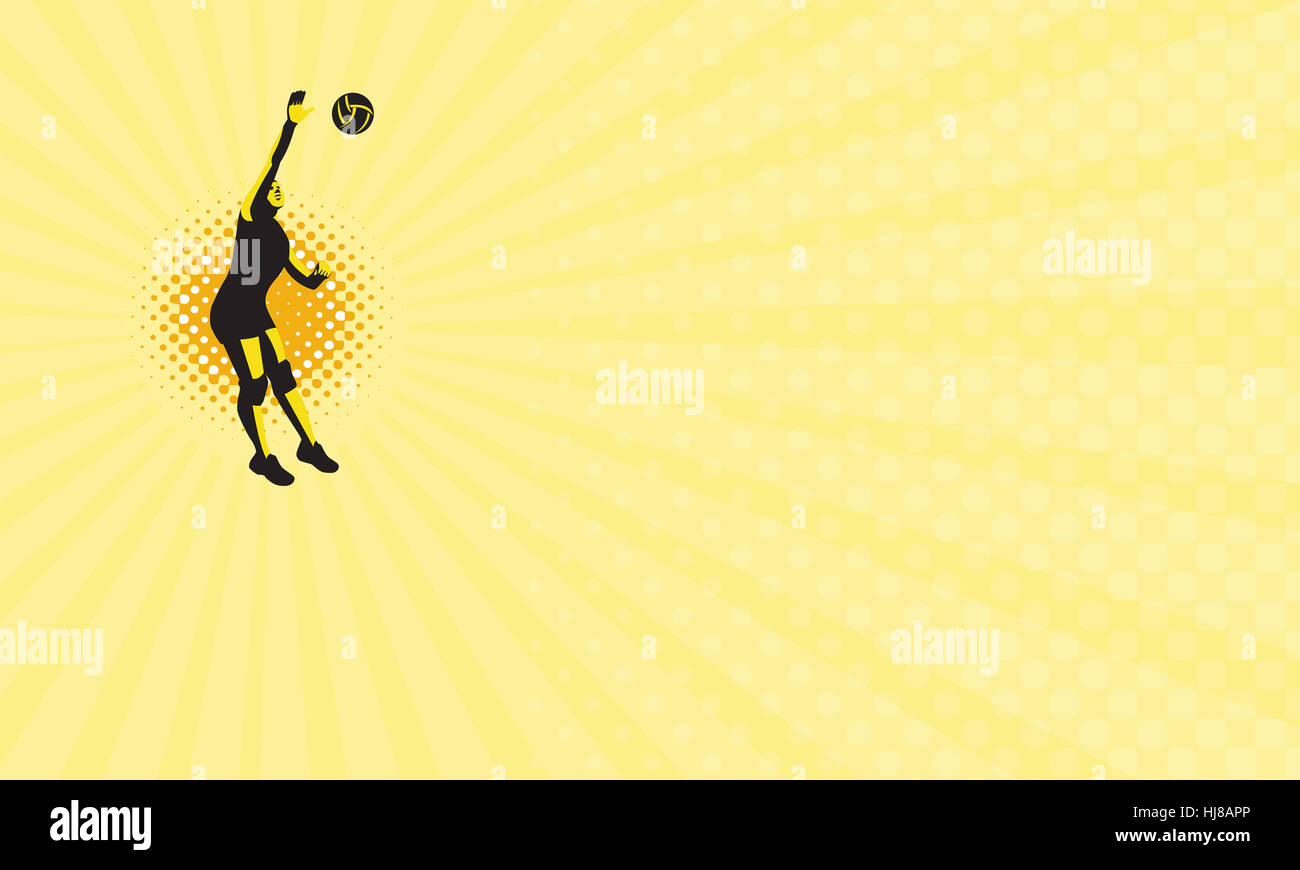Business card showing Illustration of a female volleyball player ...