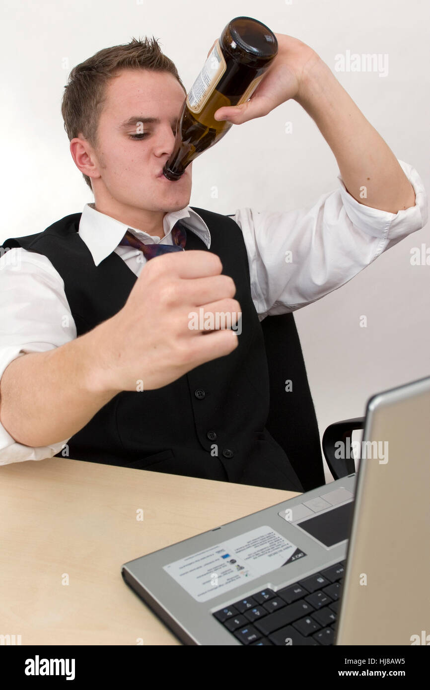 Alcoholic business man Stock Photo - Alamy