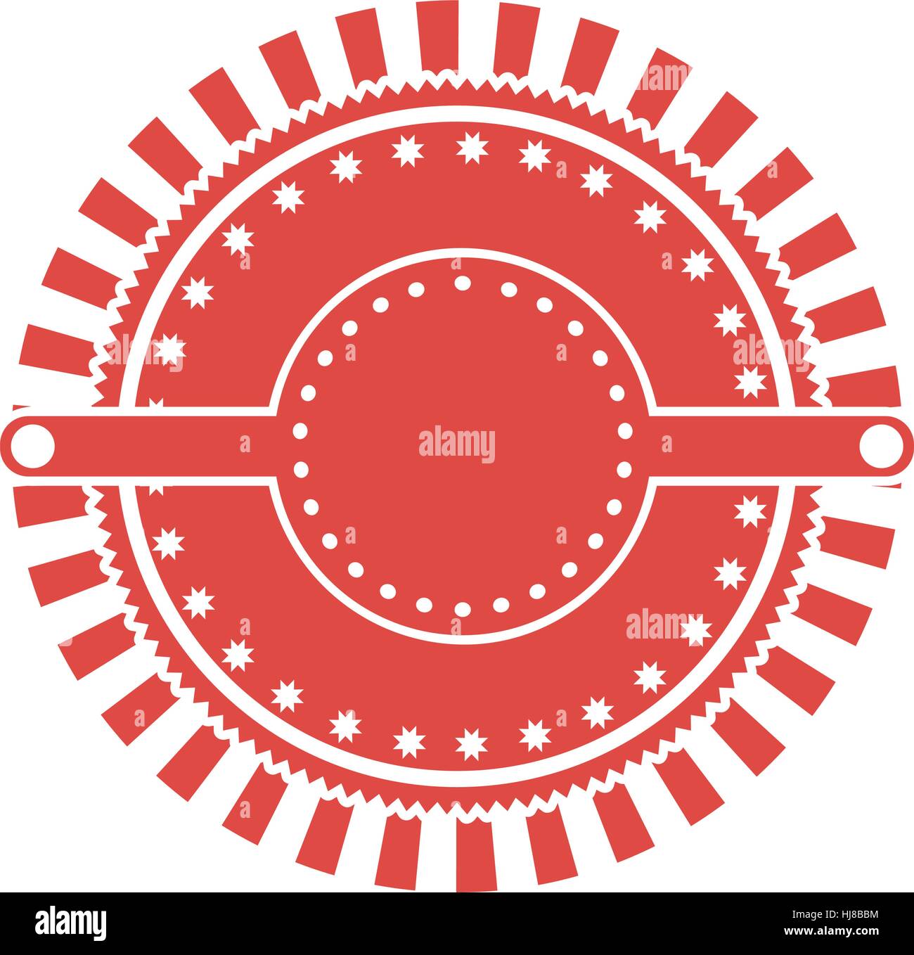 red circular art deco emblem vector illustration Stock Vector Image ...