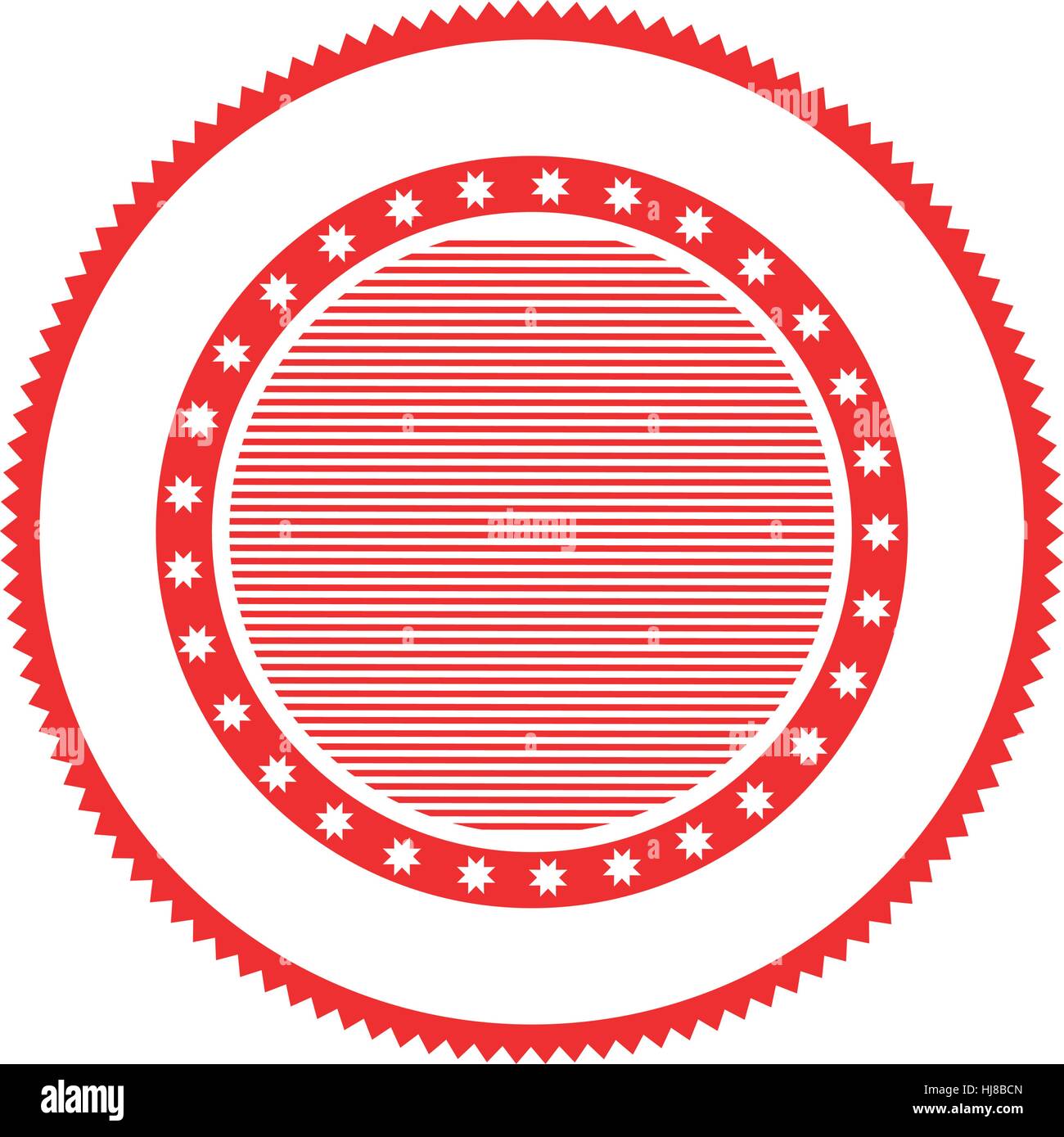 red circular stamp abstract art deco emblem vector illustration Stock ...