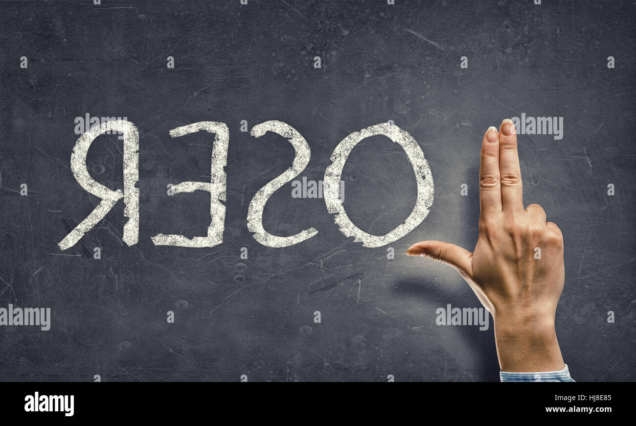 Loser word and human fingers instaed of letter l hi-res stock ...