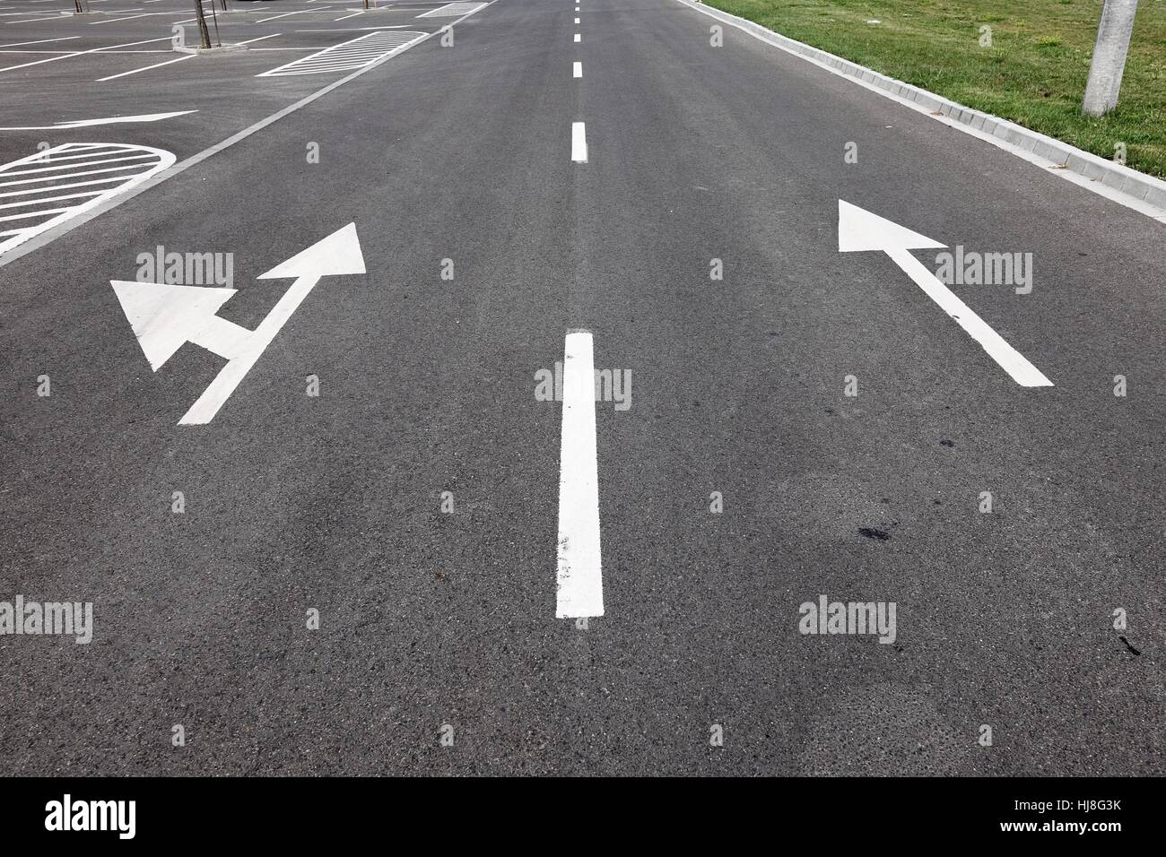 pavement, asphalt, sign, straight, arrow, road, street, pictogram ...