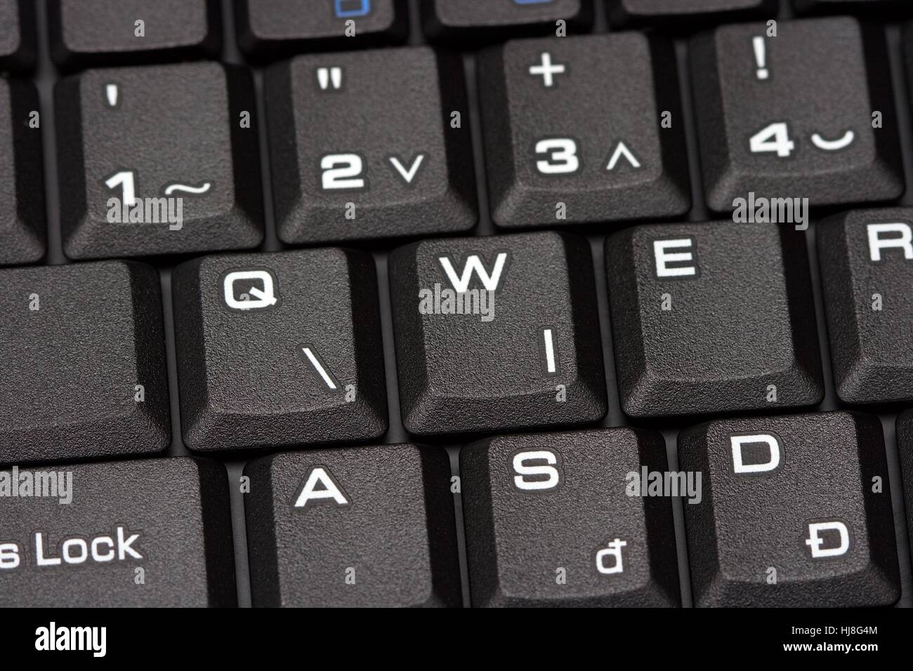 Detail of a black keyboard Stock Photo - Alamy