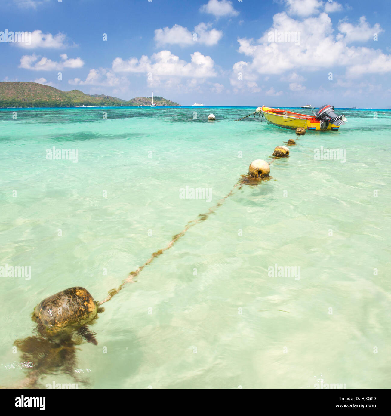 fishing boat in the seychelles Stock Photo - Alamy