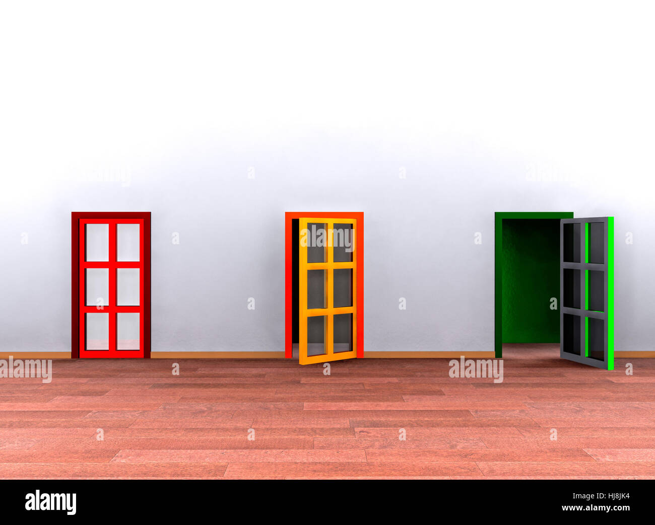 green, door, doors, decision, choice, street, road, crossroads, red ...