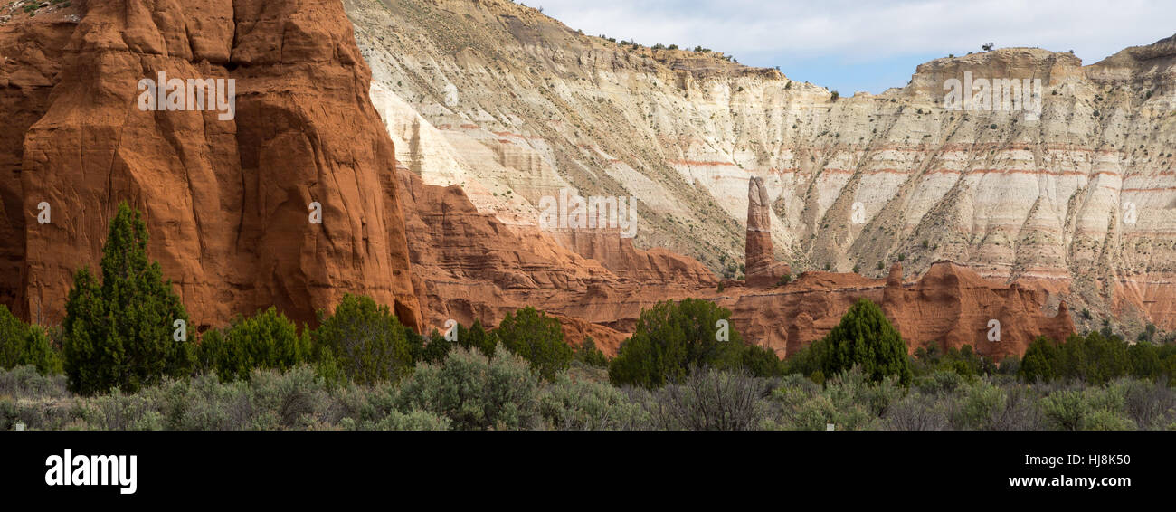 Mysterious sand pipes rising from Entrada sandstone ridges. Kodachrome ...