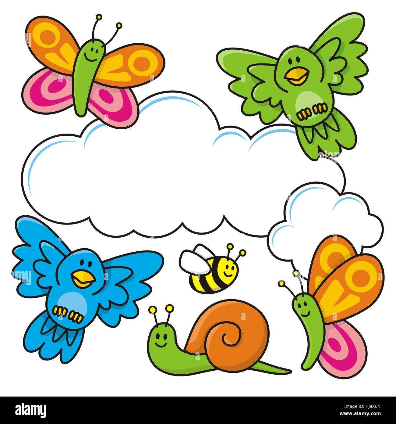 bird, butterfly, cloud, illustration, snail, icon, cartoon, vector, fly ...