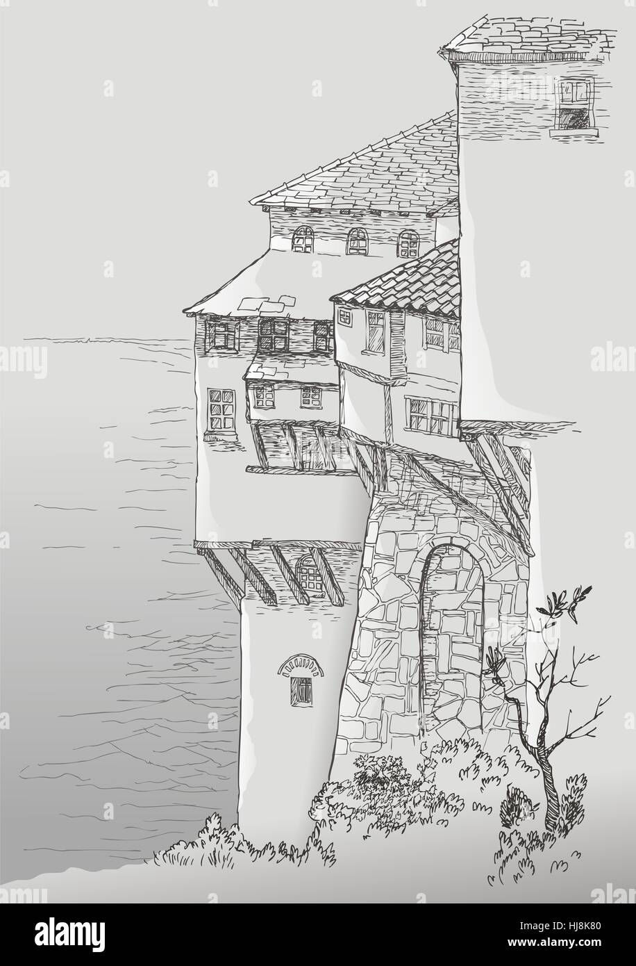 buildings, illustration, drawing, photo, picture, image, copy ...