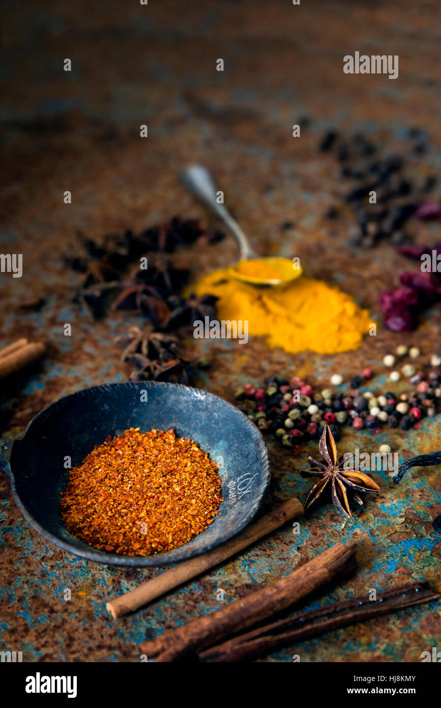 Arrangement of spices Stock Photo - Alamy