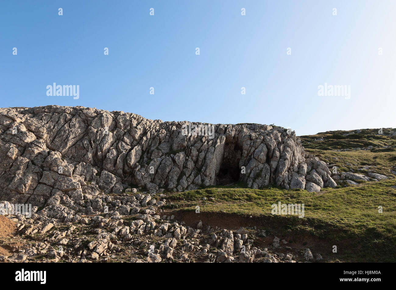 blue, stone, rough, formation, rock, portugal, sandstone, sight, view ...