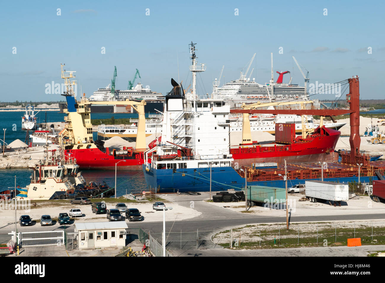 The industrial view of the port on Grand Bahama Island Stock Photo - Alamy