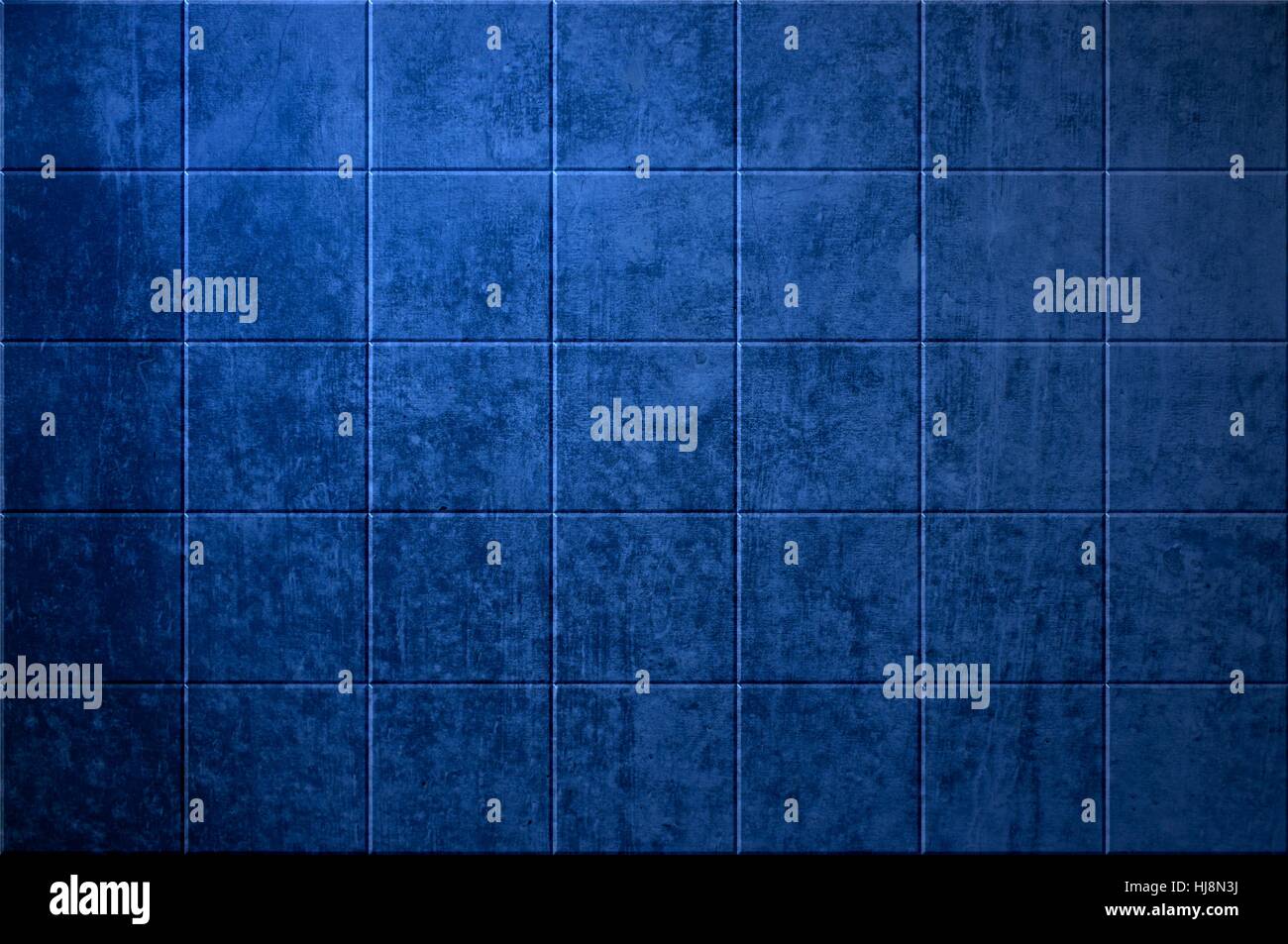 stone wall with blue tiles Stock Photo - Alamy