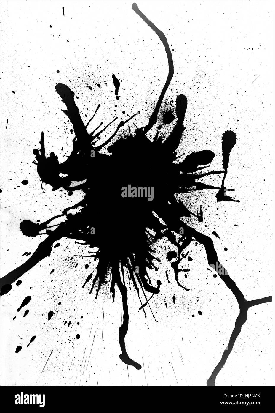 Black paint splatters on white background Stock Photo - Alamy