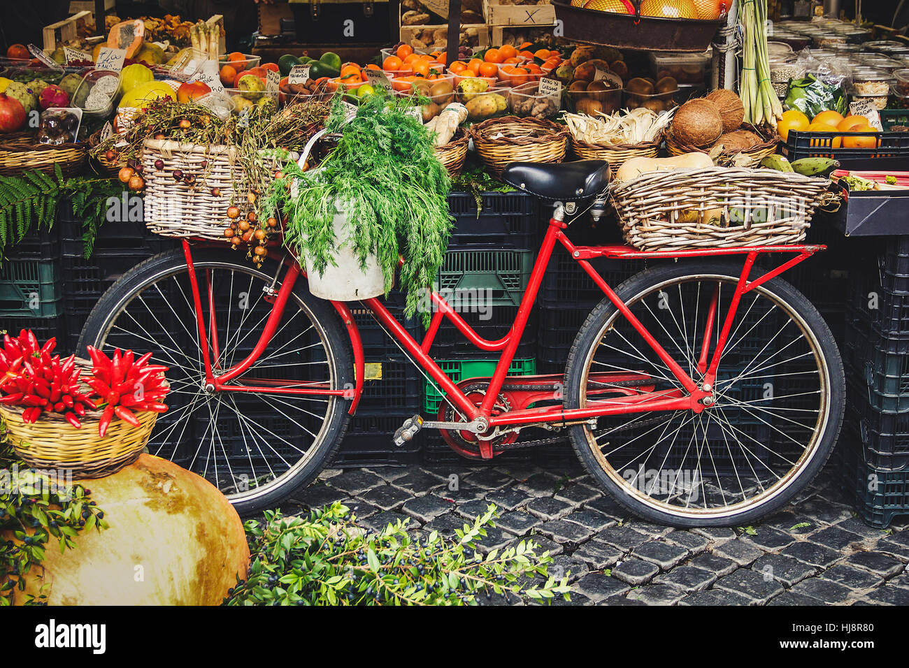 Bicycle display in a market Stock Photo - Alamy