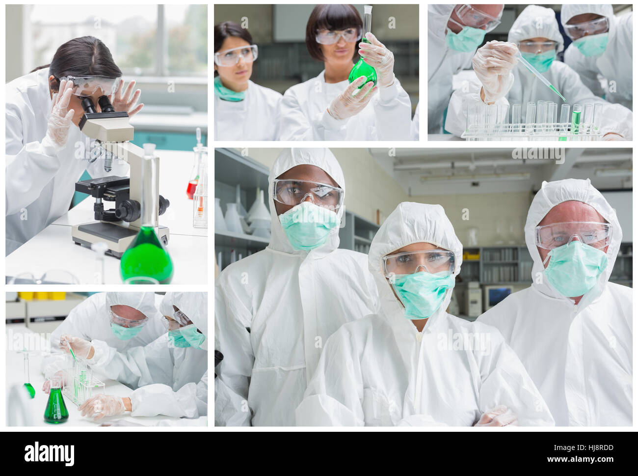 Collage female scientist looking hi-res stock photography and images ...