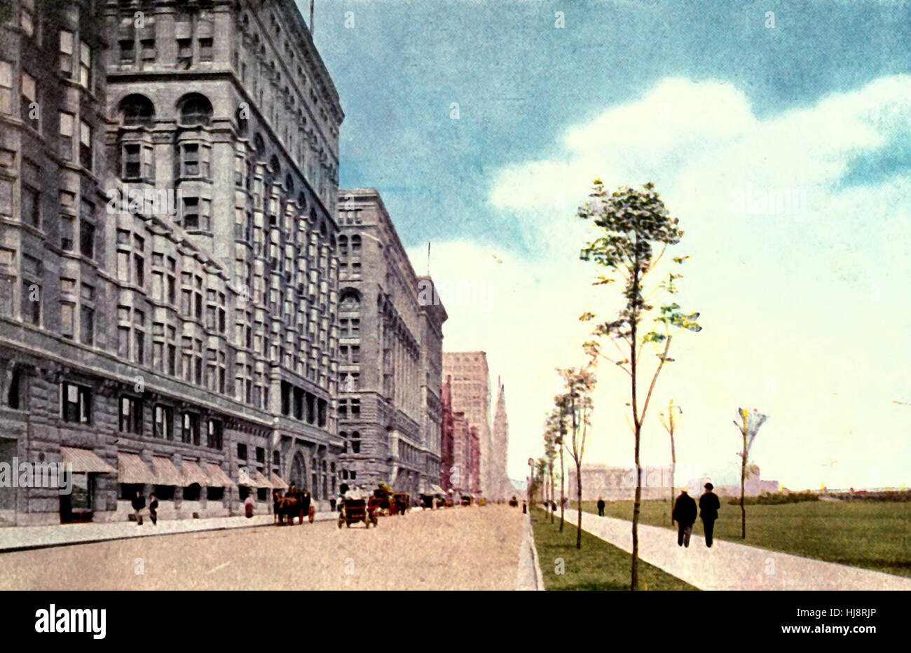 Michigan Boulevard from Auditorium Annex - Chicago, 1908 Stock Photo ...