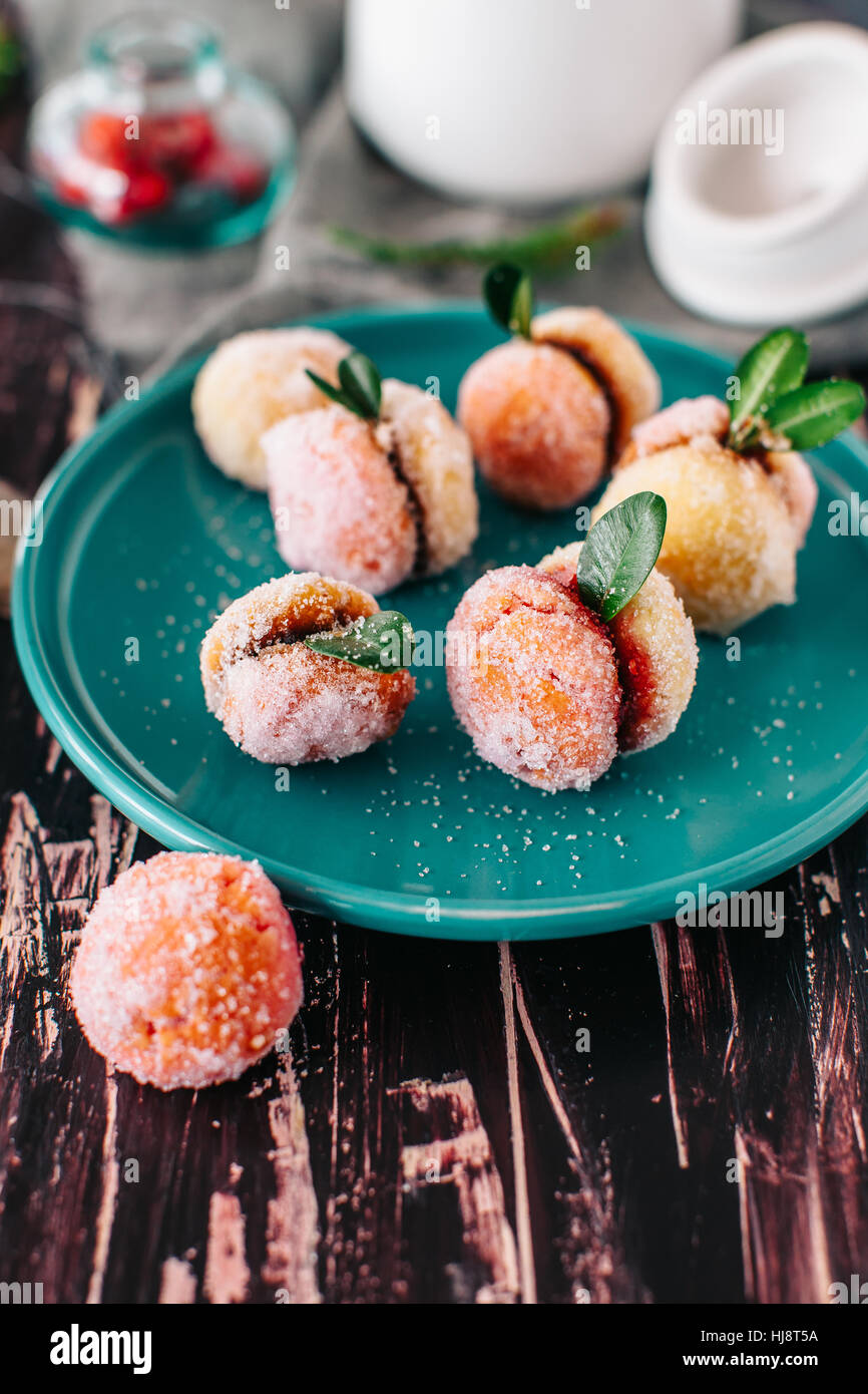 Homemade sweet cookies with jam Stock Photo - Alamy