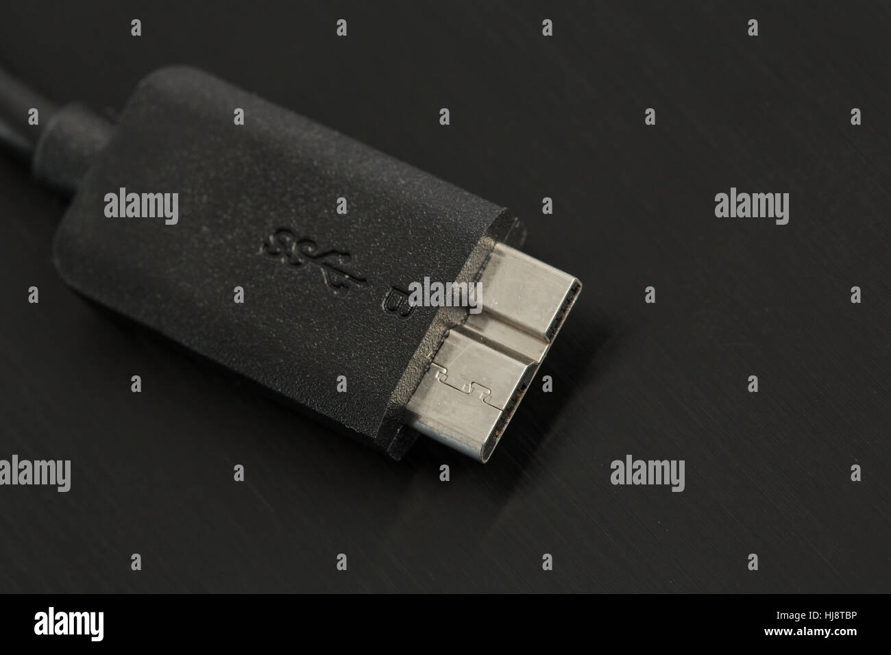 Tip of black cable USB superspeed Stock Photo - Alamy