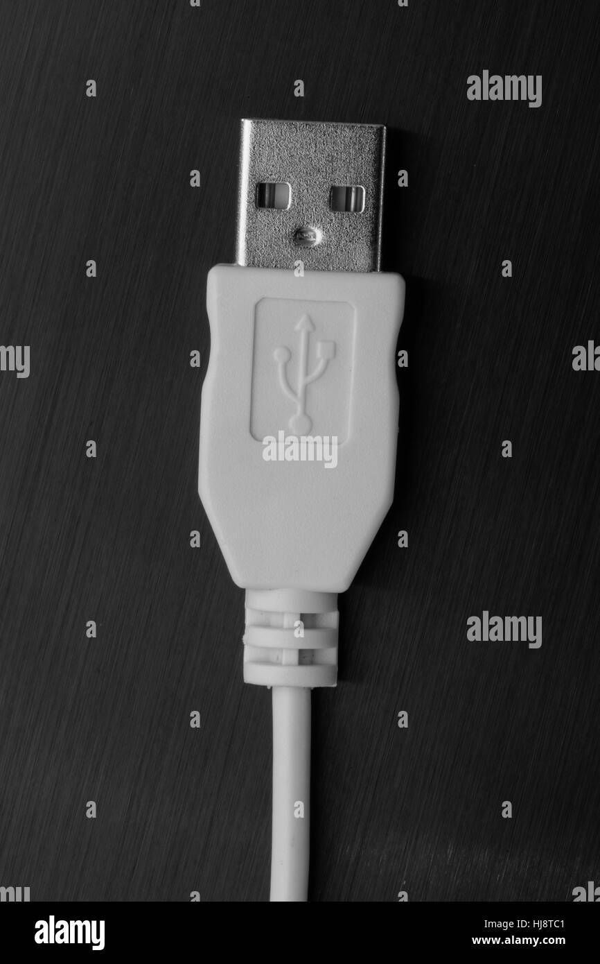 White USB on black background Stock Photo - Alamy