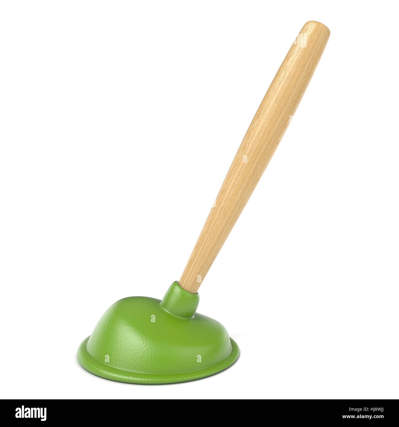 Green kitchen plunger 3D render illustration isolated on white ...