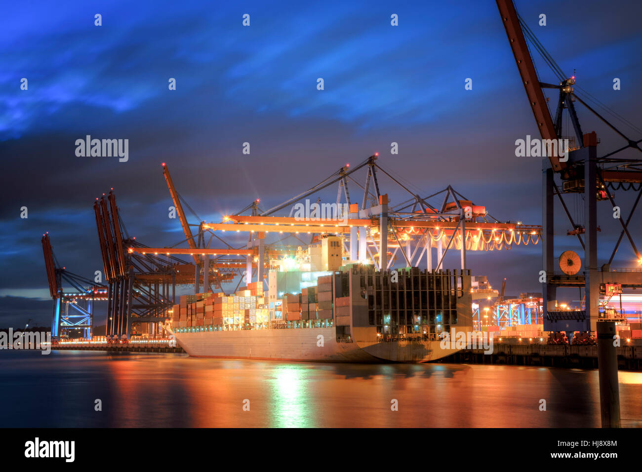 transport, germany, german federal republic, hamburg, container, ship ...