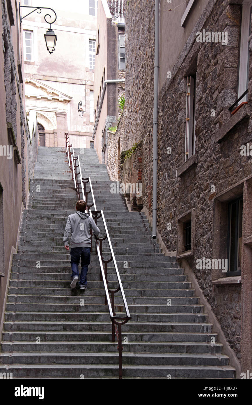 stairs, old town, steep, ascent, social climber, tedious, steps, stairs ...
