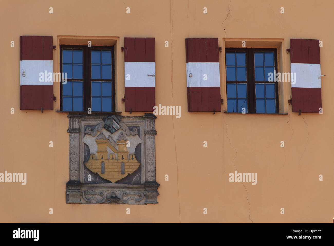 nuremberg, emblem, small town, window, porthole, dormer window, pane ...