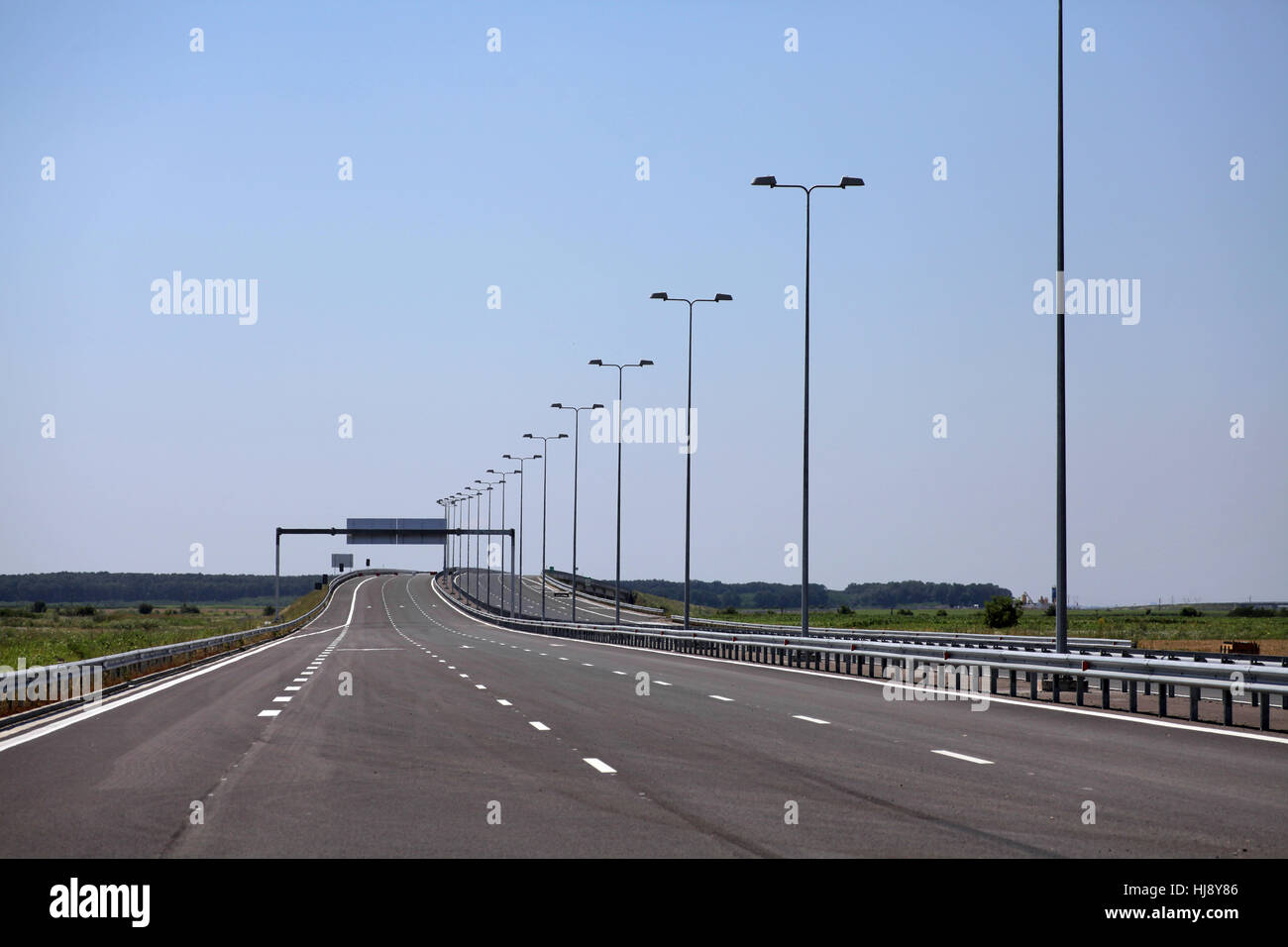 new, motorway, highway, empty, road, street, drive, blue, travel ...