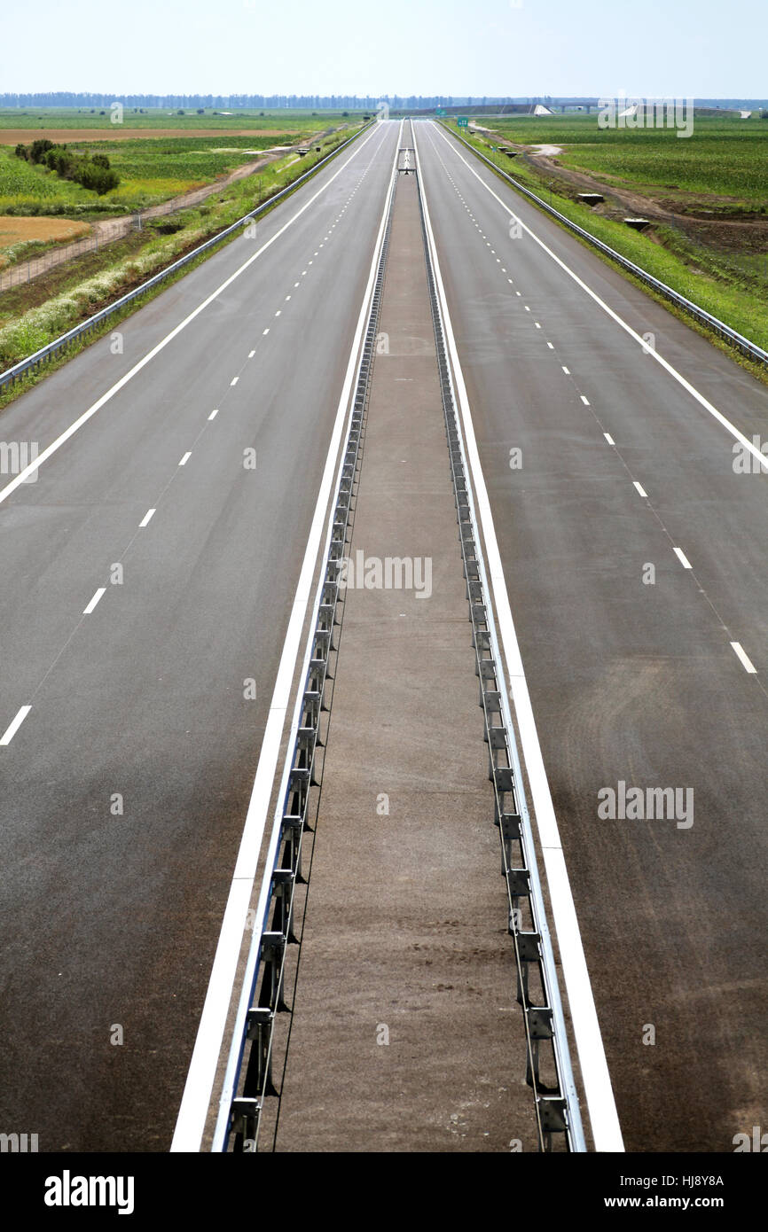 new, motorway, highway, empty, road, street, drive, blue, travel ...