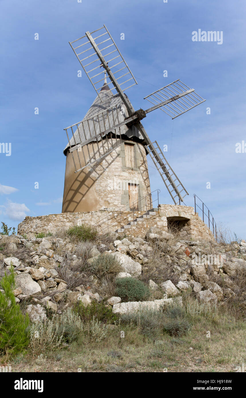 france, windmill, stone, industry, tourism, agriculture, farming, wing ...