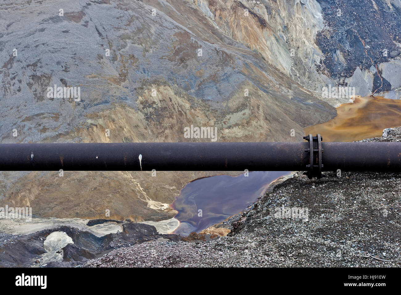 Polluted rivers and coastal areas as a result of mining and metallurgy ...