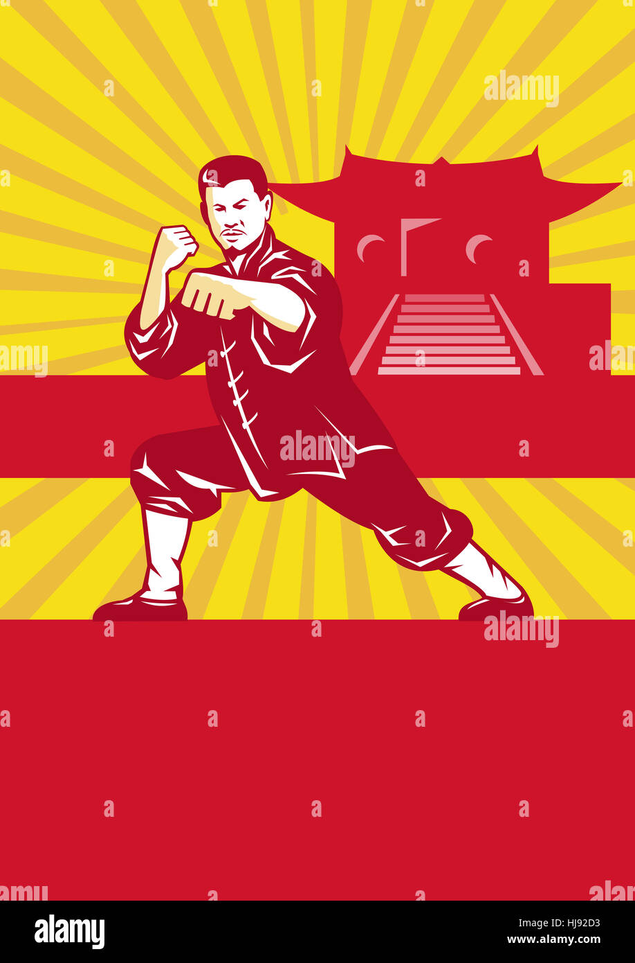 temple, graphics, fight, fighting, male, masculine, poster ...