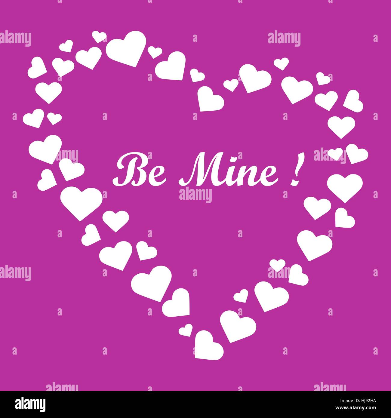 Cute vector illustration: heart composed of many hearts and the words ...