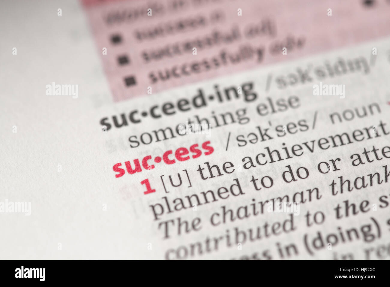 Success definition in the dictionary Stock Photo - Alamy