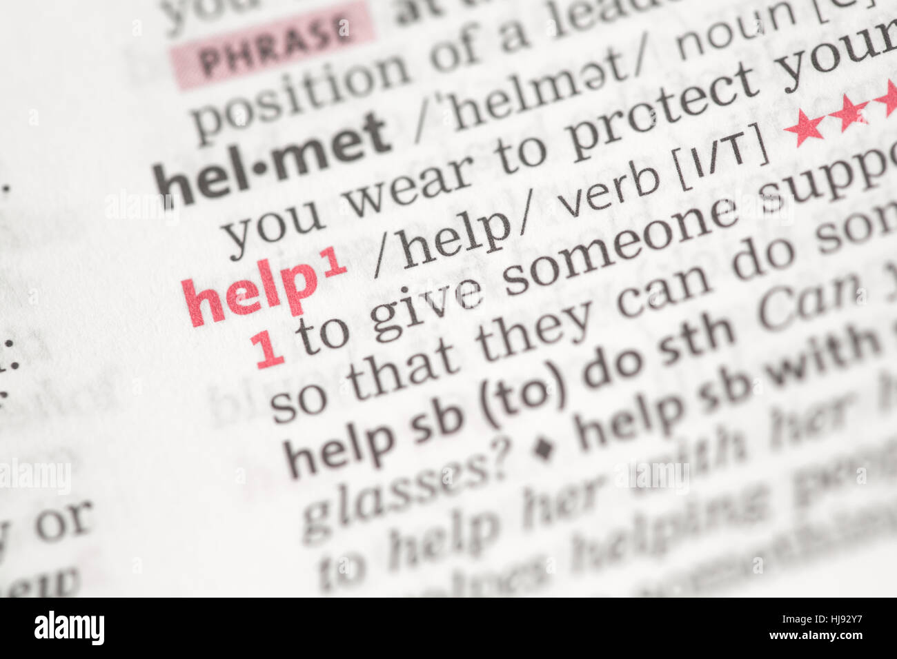 Help definition in the dictionary Stock Photo - Alamy