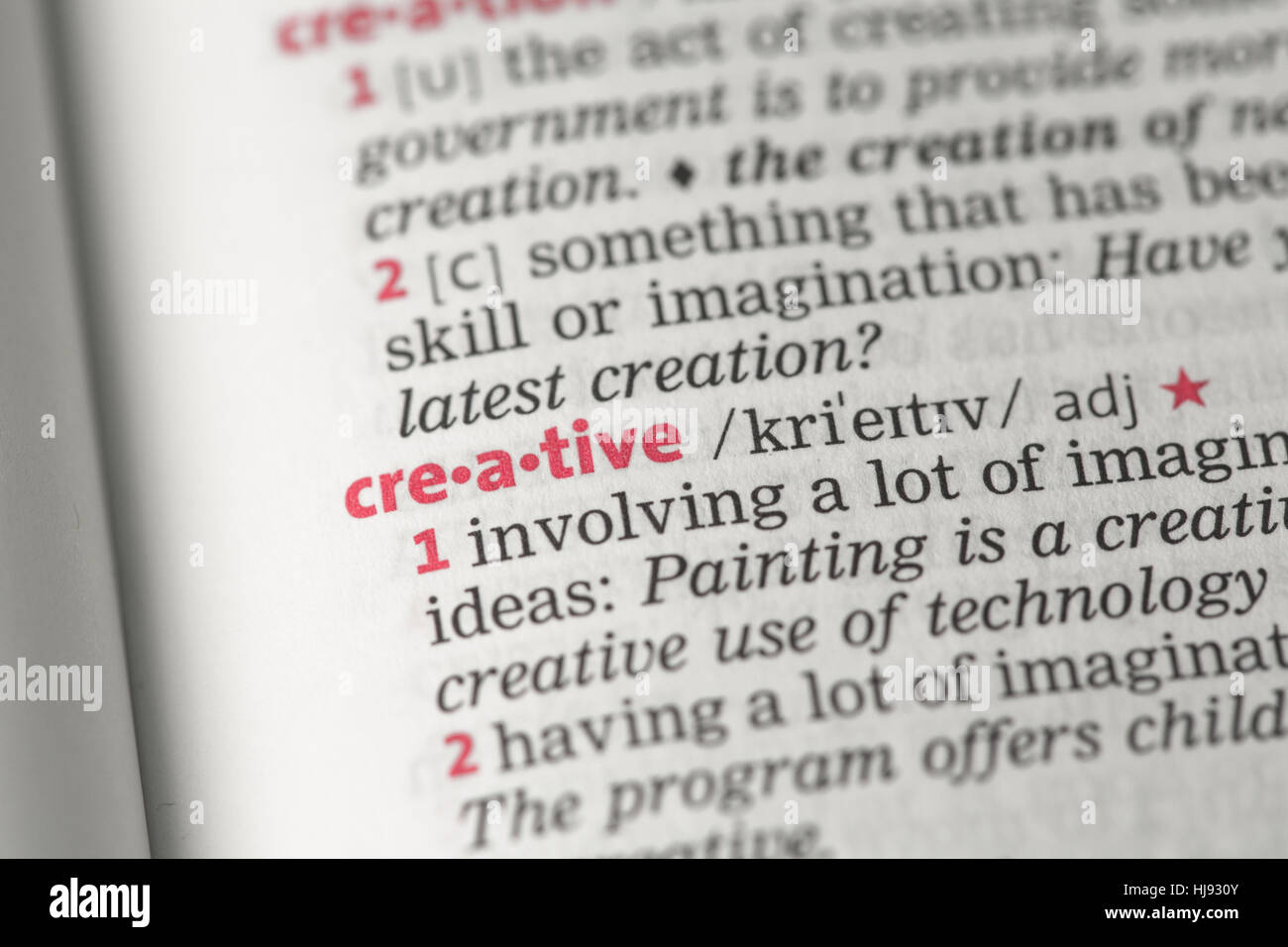 Creative definition in the dictionary Stock Photo - Alamy
