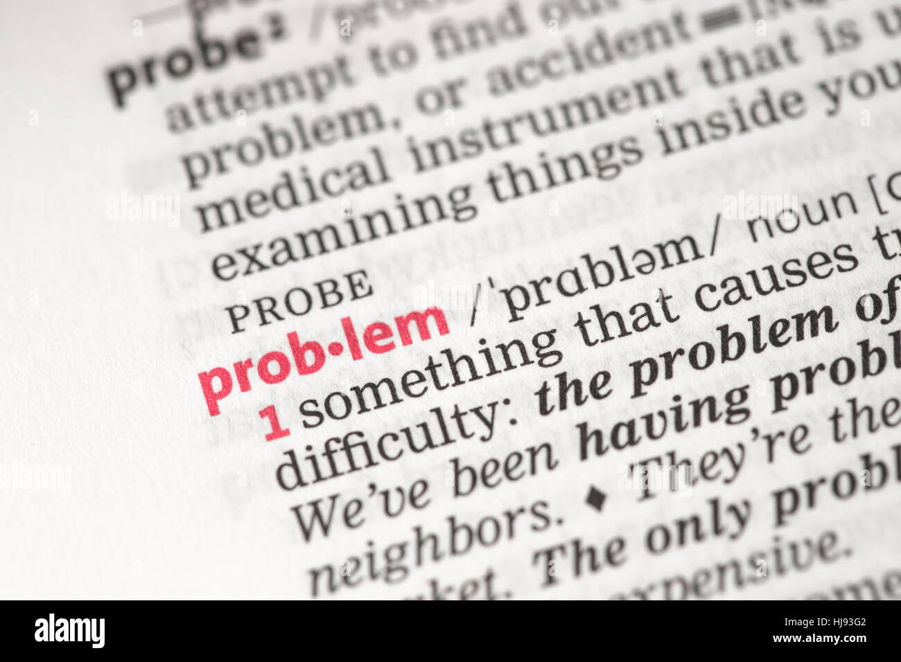 Problem definition in the dictionary Stock Photo - Alamy