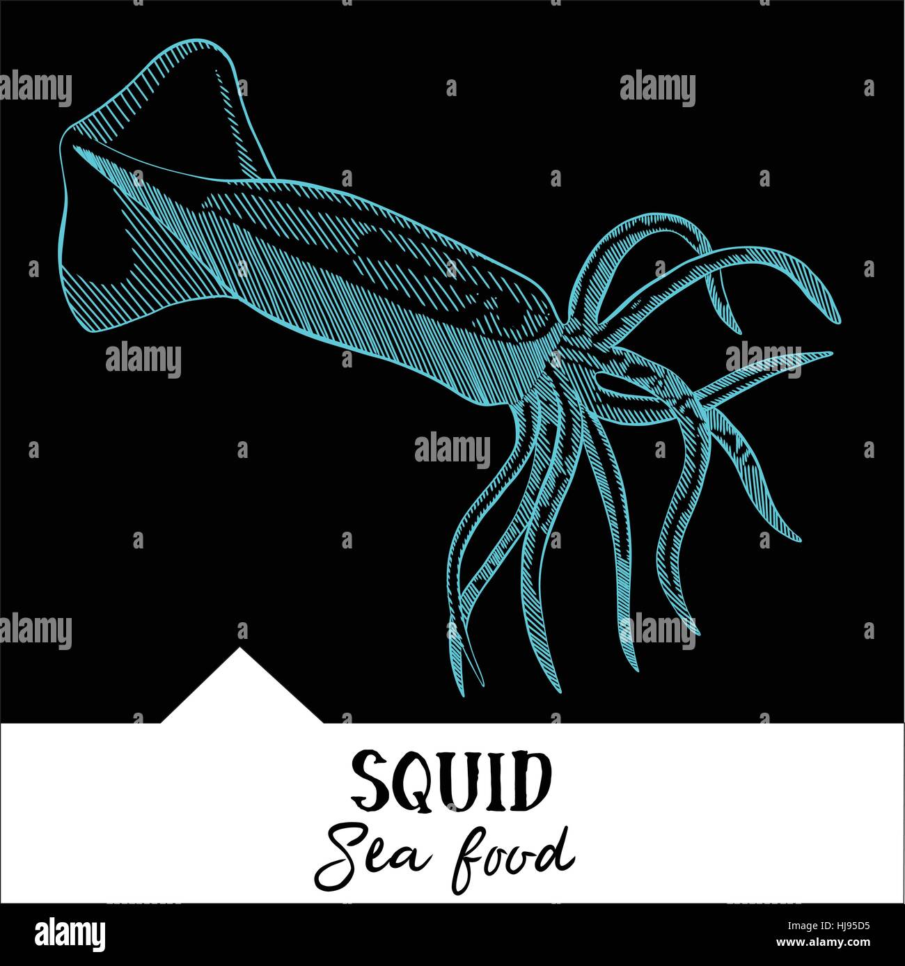 Hand drawn, vector illustration, design for a seafood restaurant menu ...