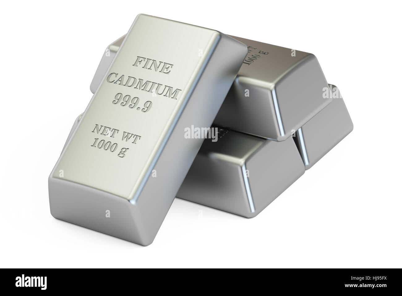 cadmium ingots, 3D rendering isolated on white background Stock Photo ...