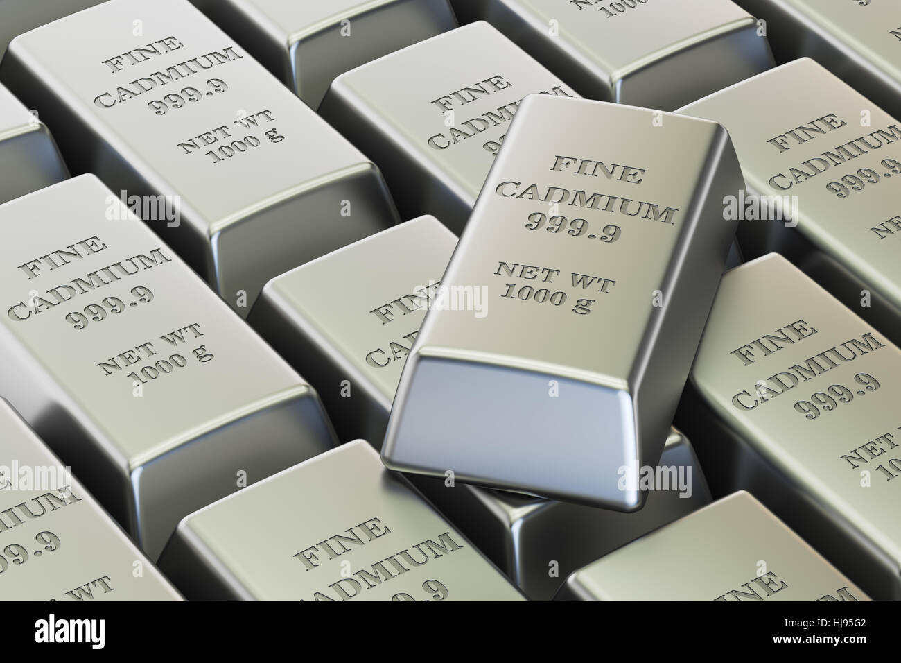 cadmium ingots background, 3D rendering isolated on white background ...