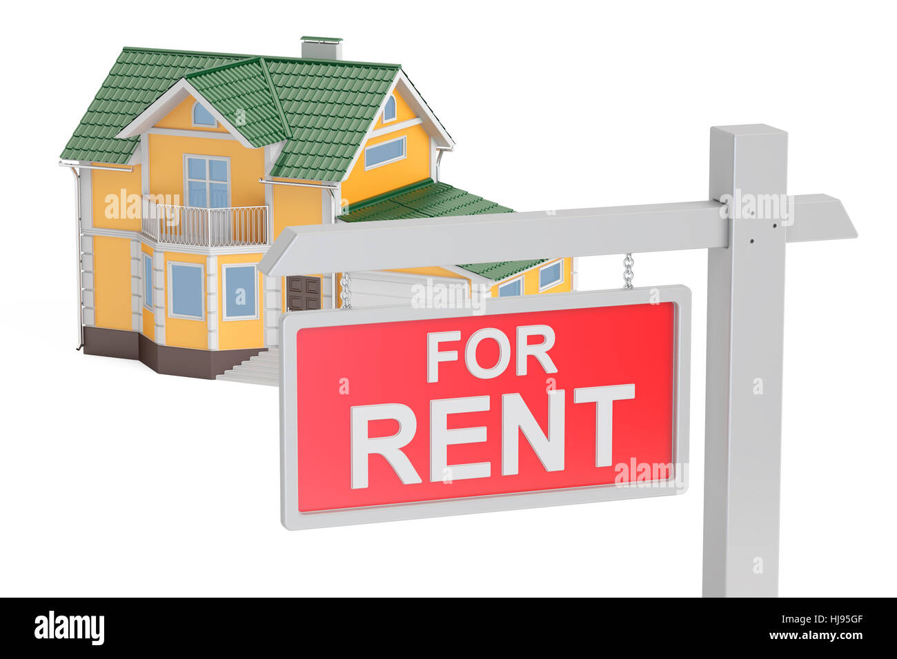 For rent concept, 3D rendering isolated on white background Stock Photo ...