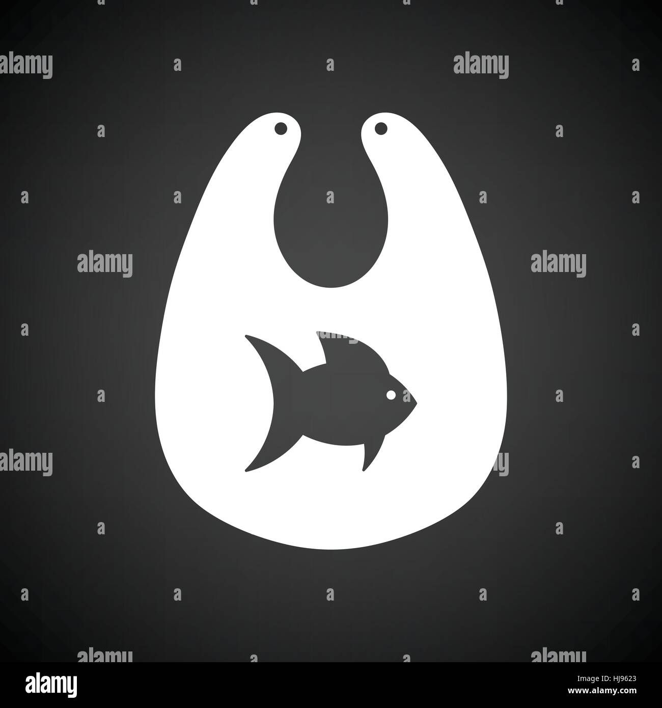 Bib icon. Black background with white. Vector illustration Stock Vector ...